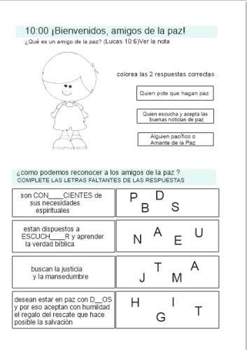 cuaderno de Niños en español- Amigos de la paz - Asambleas - Recursos ...